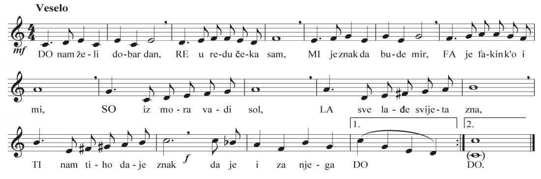 Vesela pjesma: DO, RE, MI